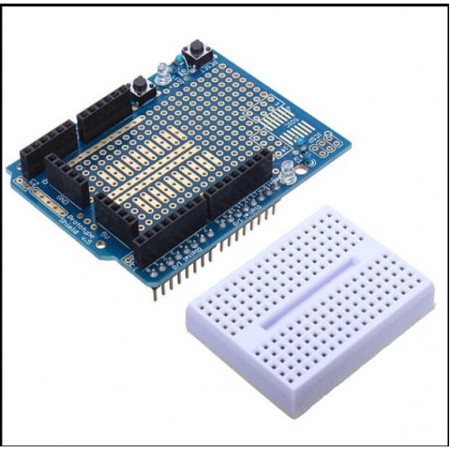 Arduino Compatible Prototype Shield With Mini Breadboard,